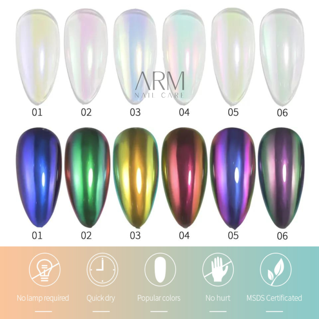 ARM Liquid Chrome – 6 Color Set – Aurora Series – ARM Nail Care